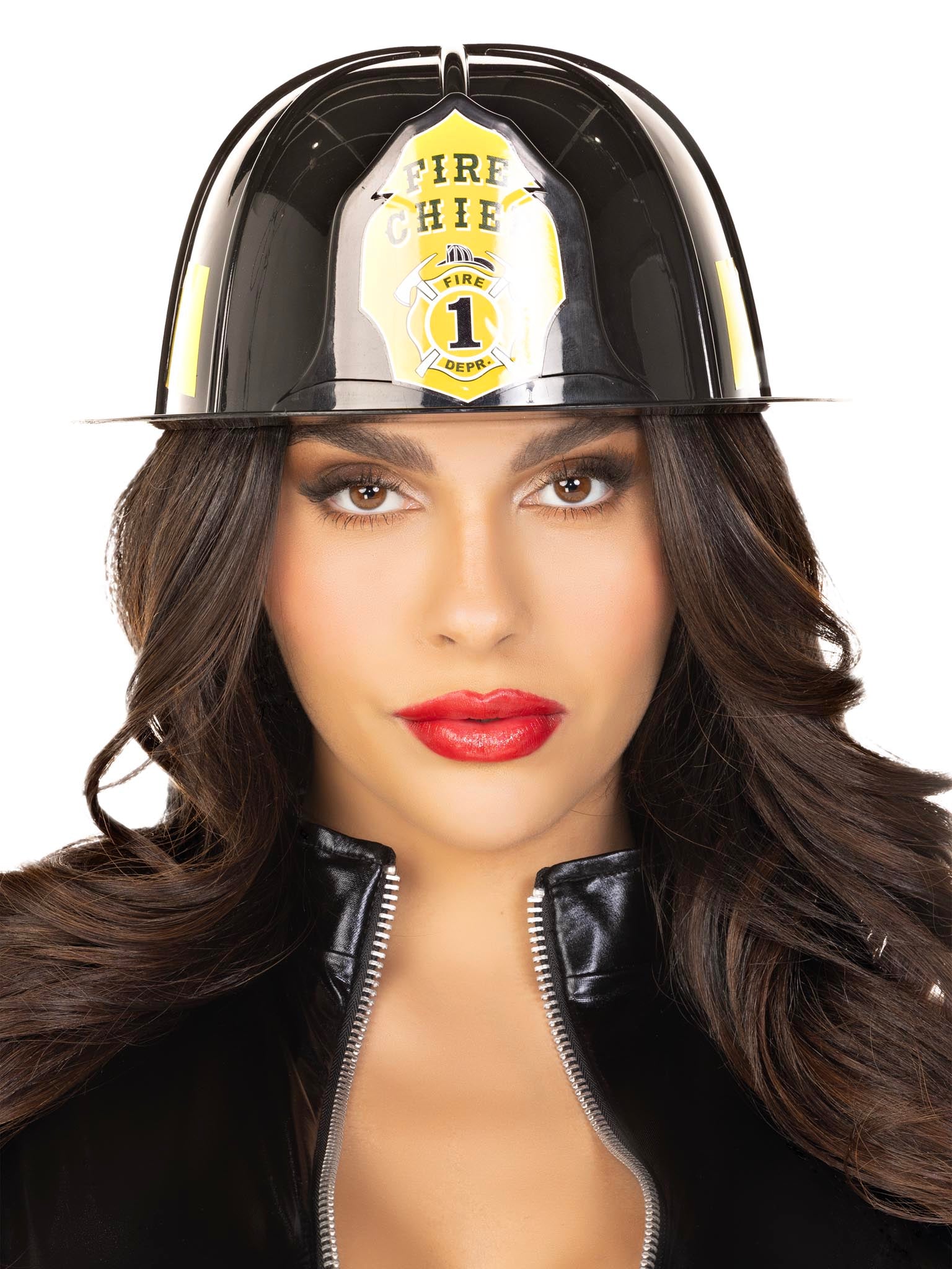 Black Fire Chief Hat Halloween Costume Accessory | Leg Avenue