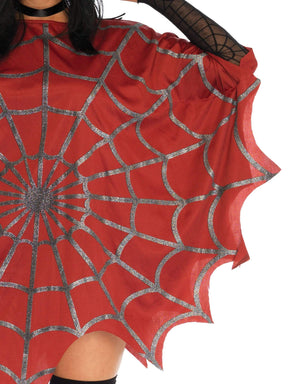 Gothic Glitter Spider Web Halloween Poncho | Leg Avenue