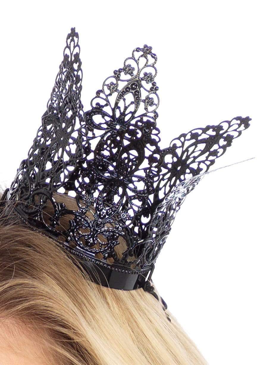 Mini Metal Filigree Crown Headpiece For Women | Leg Avenue
