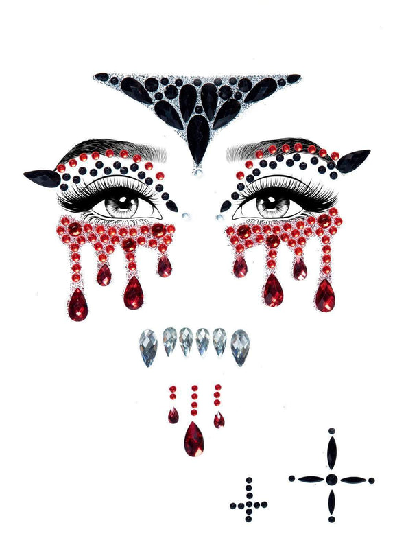 Vampire Costume Rhinestone Body Stickers, Face Jewels | Leg Avenue